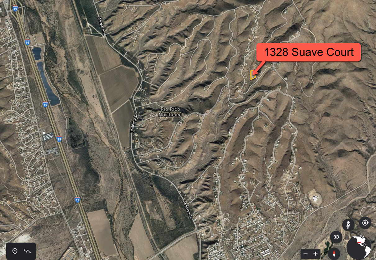 Large 1.6 Acre Rio Rico Lot includes Nice wash and Mountain views