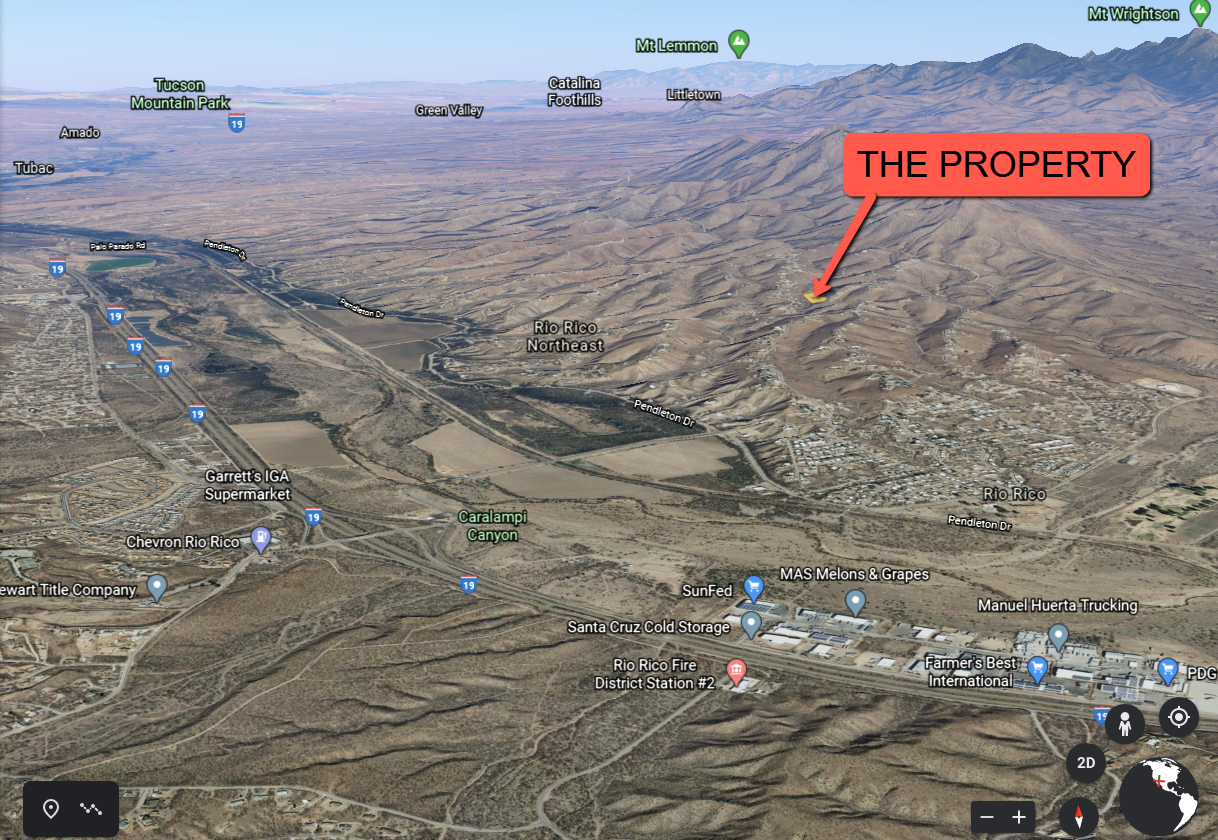 Large 1.6 Acre Rio Rico Lot includes Nice wash and Mountain views