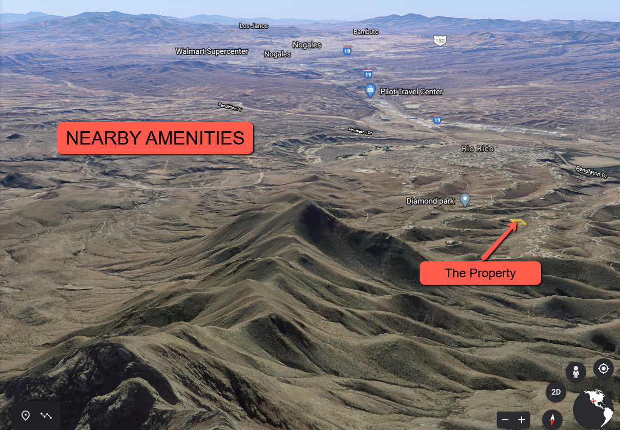 Large 1.6 Acre Rio Rico Lot includes Nice wash and Mountain views
