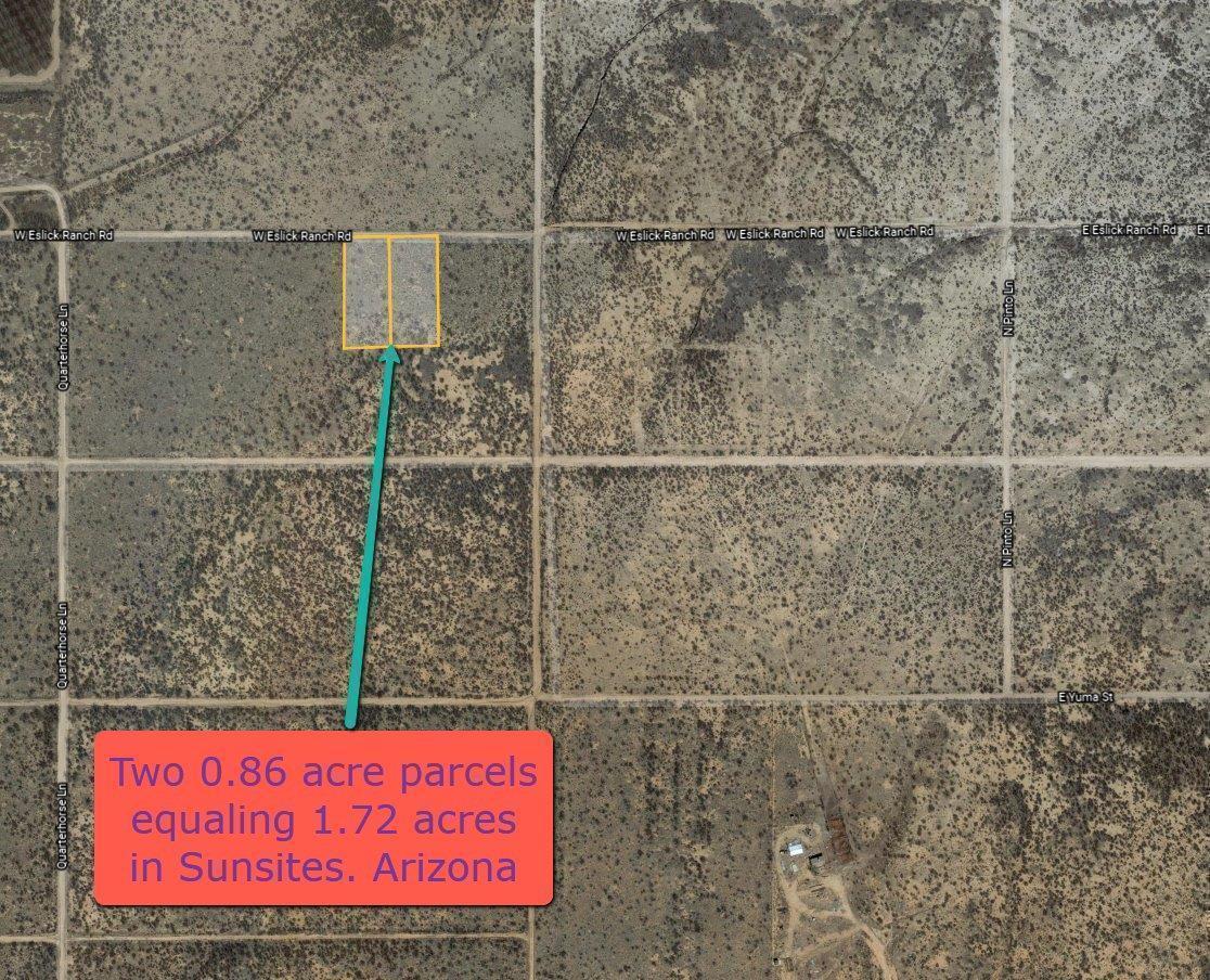 Two parcels equaling 1.72 acres, near Pearce/Sunsites AZ